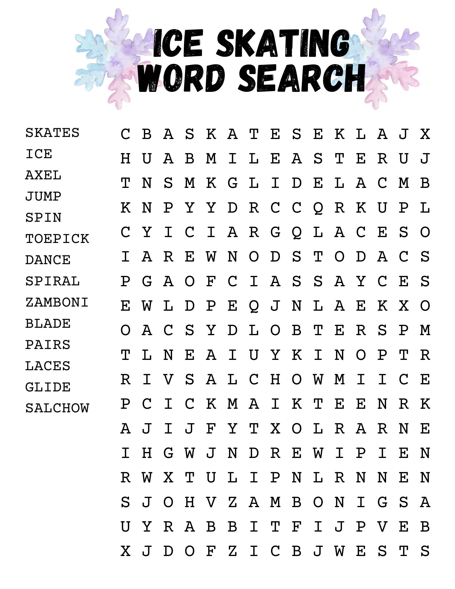 Figure Skating Coloring Pages {Free Printable PDF)