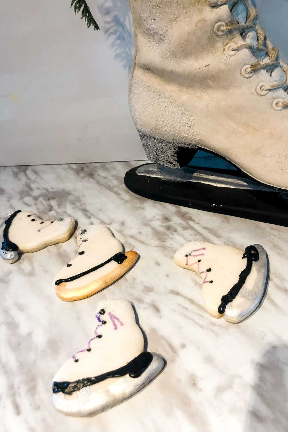 Super Easy Ice Skate Cookies