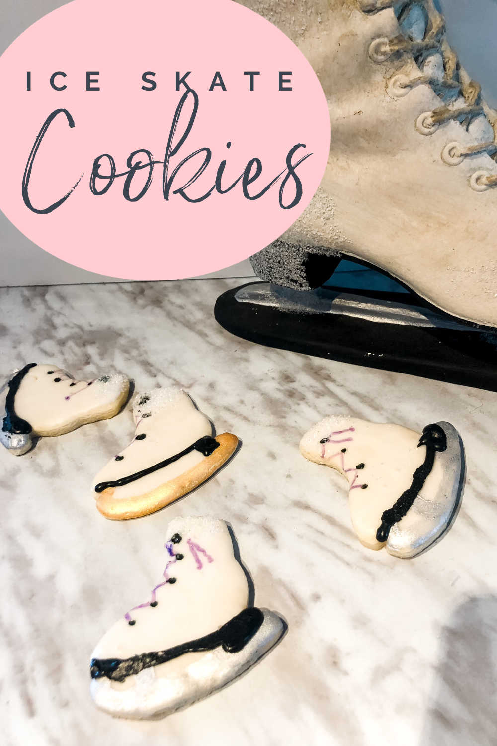 Super Easy Ice Skate Cookies