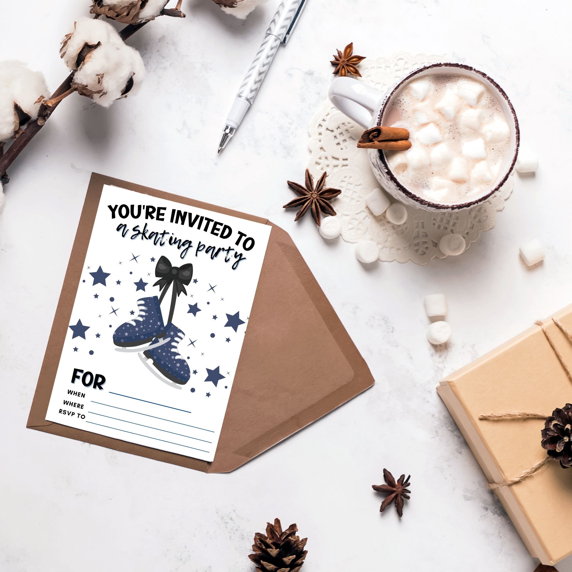 Ice Skating Birthday Party Invitations Free Printable