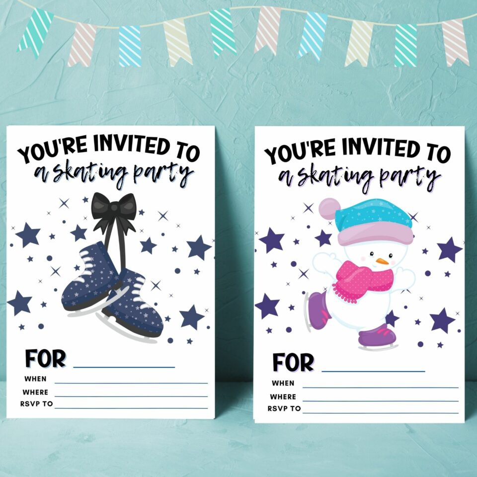 Ice Skating Birthday Party Invitations Free Printable