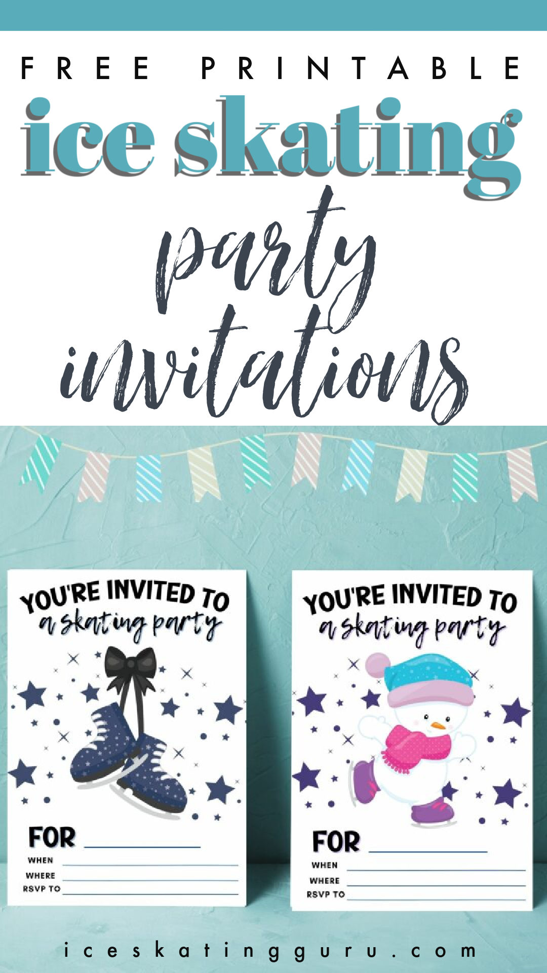 Ice Skating Birthday Party Invitations Free Printable